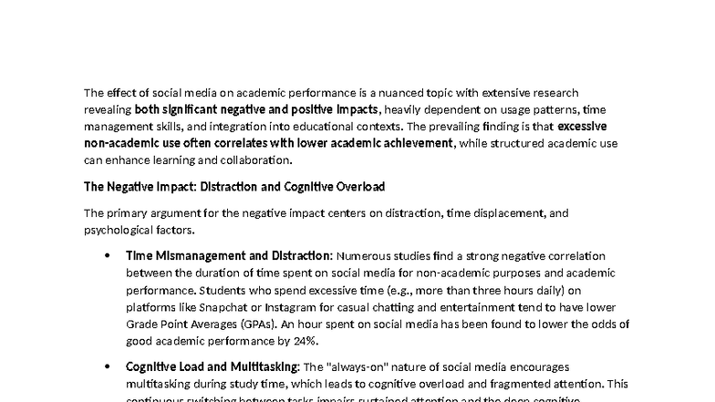 The Impact of Social Media on Academic Performance: A Balanced View ...