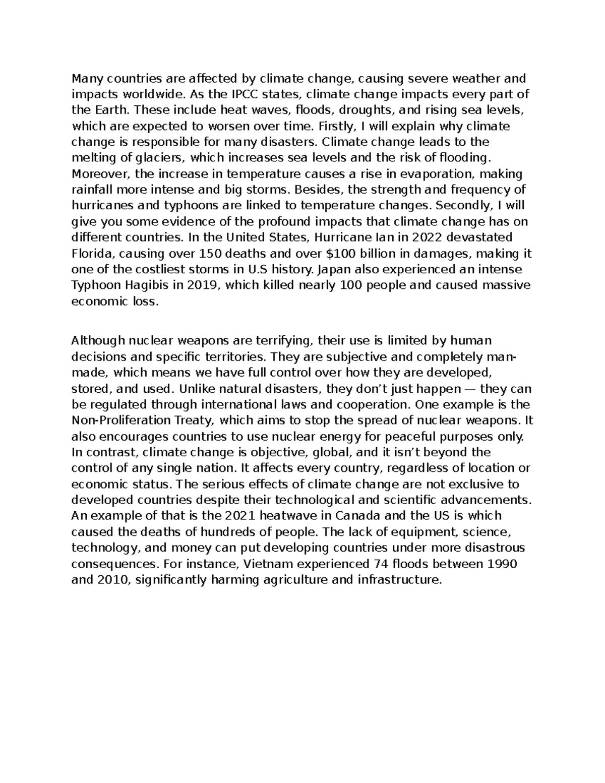 Debate: Climate Change Impacts and Global Responses - Critical Thinking ...