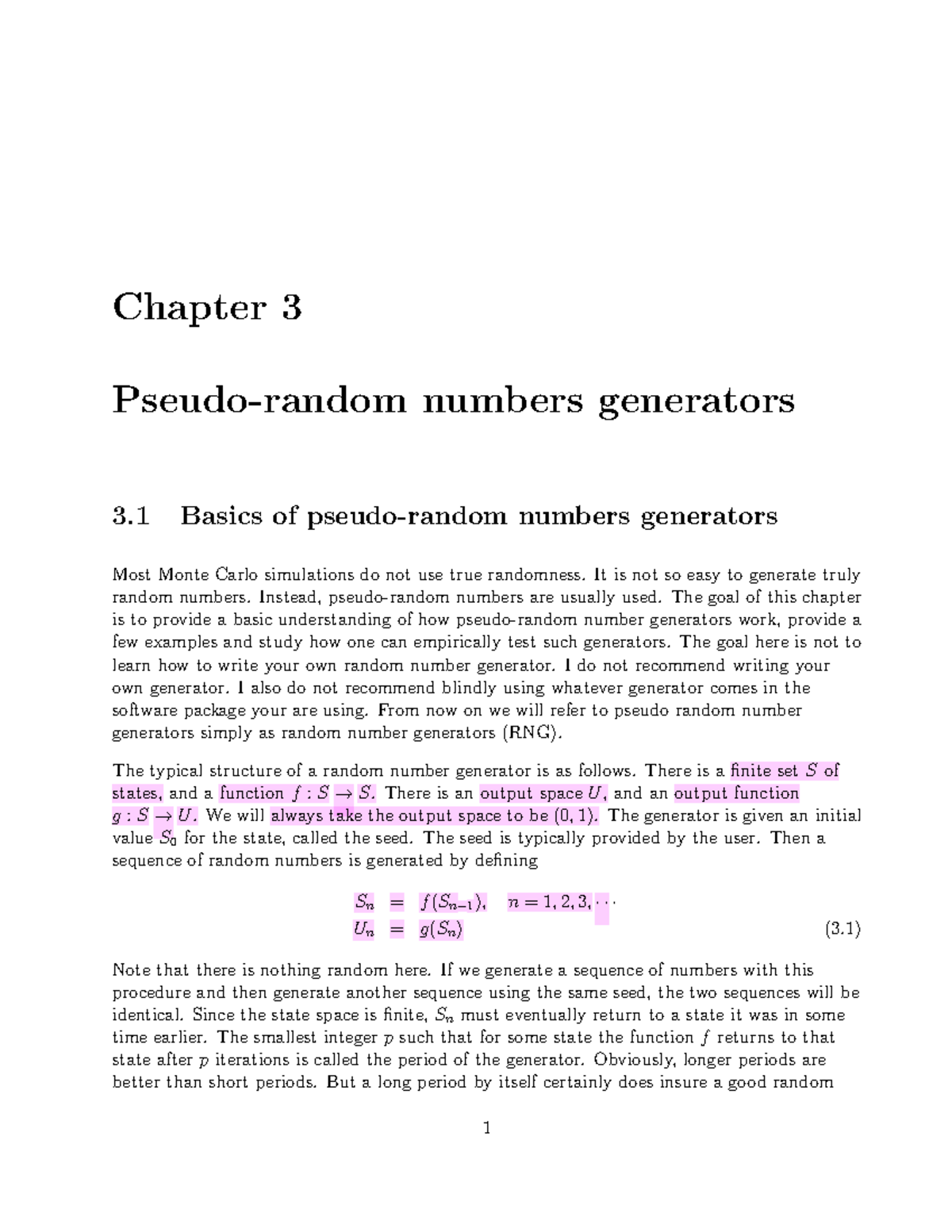 Chapter 3: Understanding Random Number Generators (RNG) 3.1 Basics ...