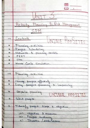 SPM full Notes - UNIT I PROJECT EVALUATION AND PROJECT PLANNING ...
