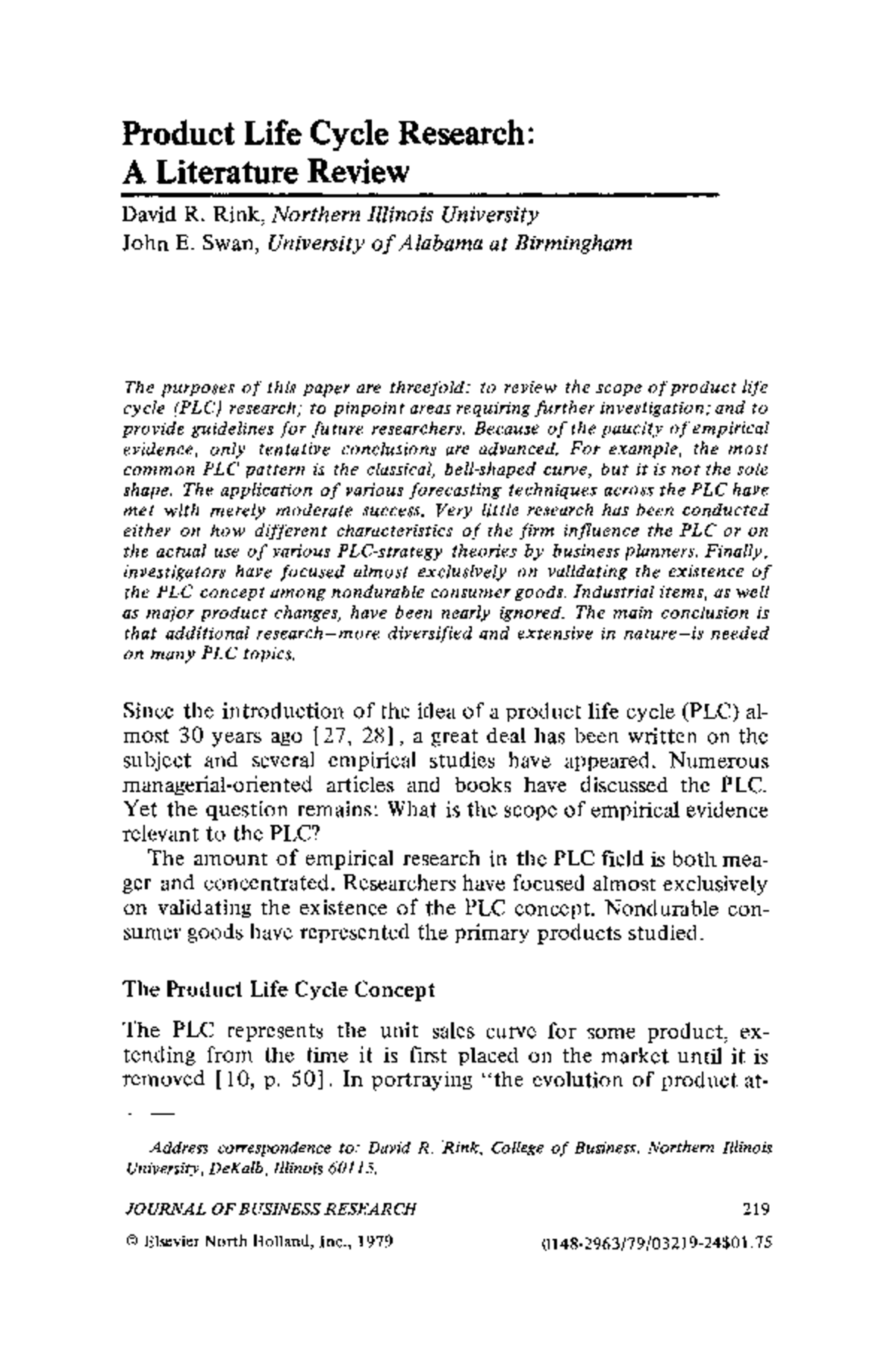 Product Life Cycle (PLC) Research: A Comprehensive Review and Analysis ...