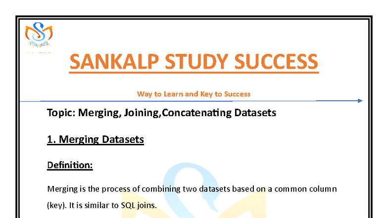 17.Python Merging, Joining & Concatenating Datasets Guide - Studocu