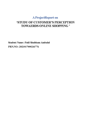 MBA Project Report Template for YCMOU Submission - Studocu