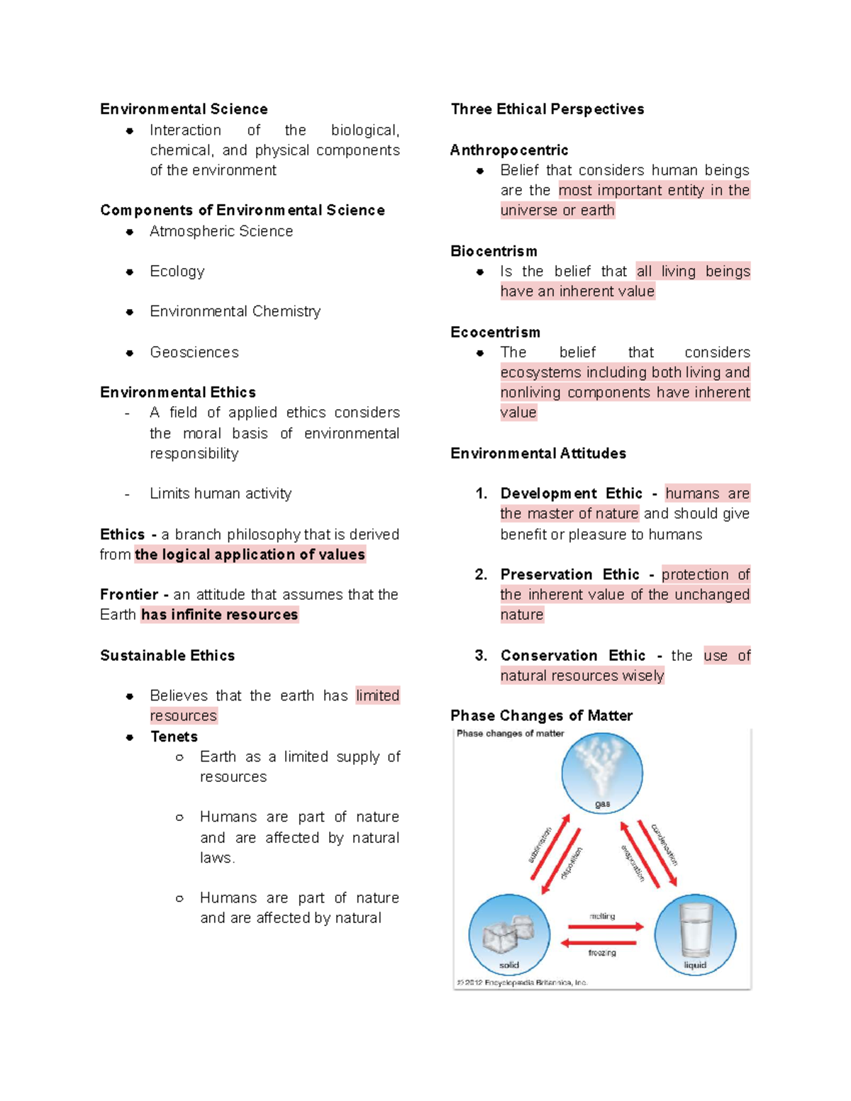 Environmental science notes: Interaction of biological, chemical, and ...