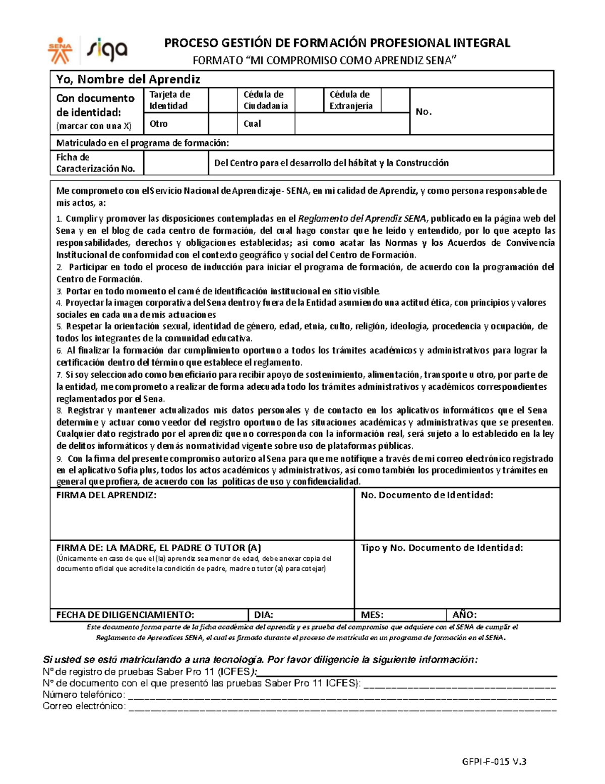 Compromiso del Aprendiz SENA (002) - Formación Profesional Integral ...