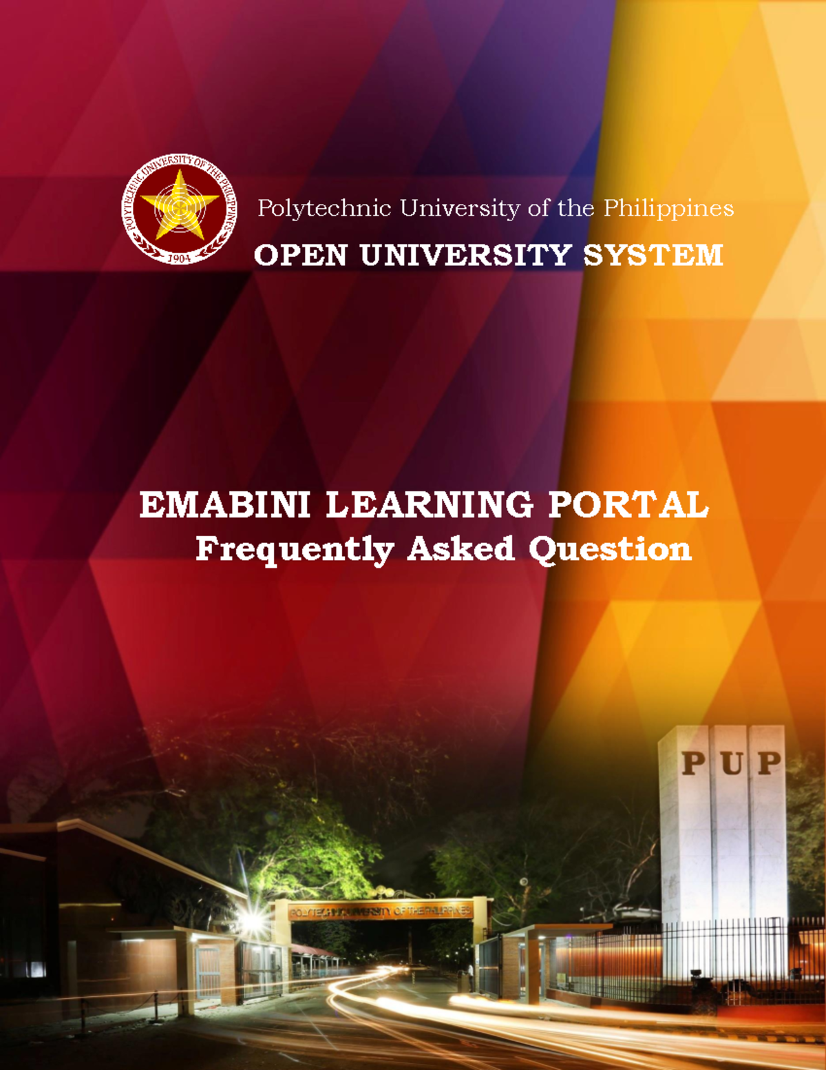PUP OUS eMabini Learning Portal FAQs and Access Guide - Studocu