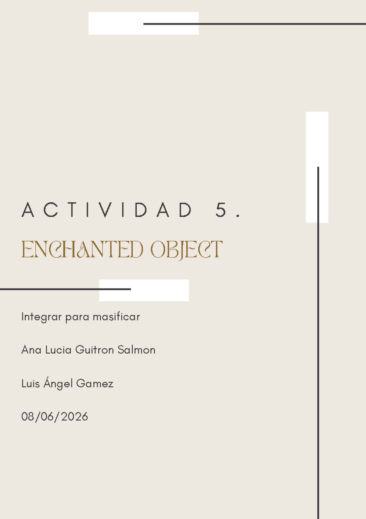 ACT 5. IPM - Enchanted Object: Dreambook Concept Proposal - Studocu