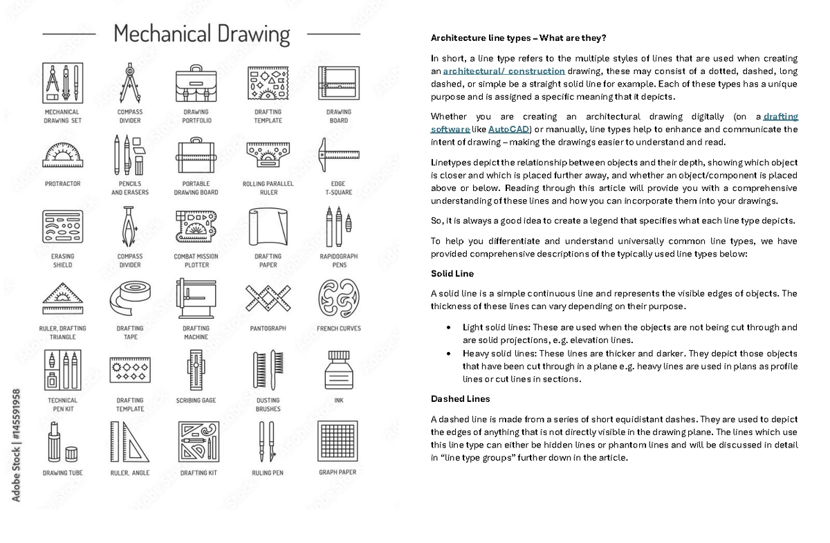 ARC 101 - Lecture Notes on Architectural Line Types and Weights - Studocu