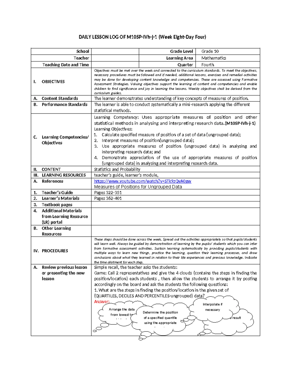 G8 M8SP-IVh Quarter 4 Lesson on Probability of Simple Events - Studocu