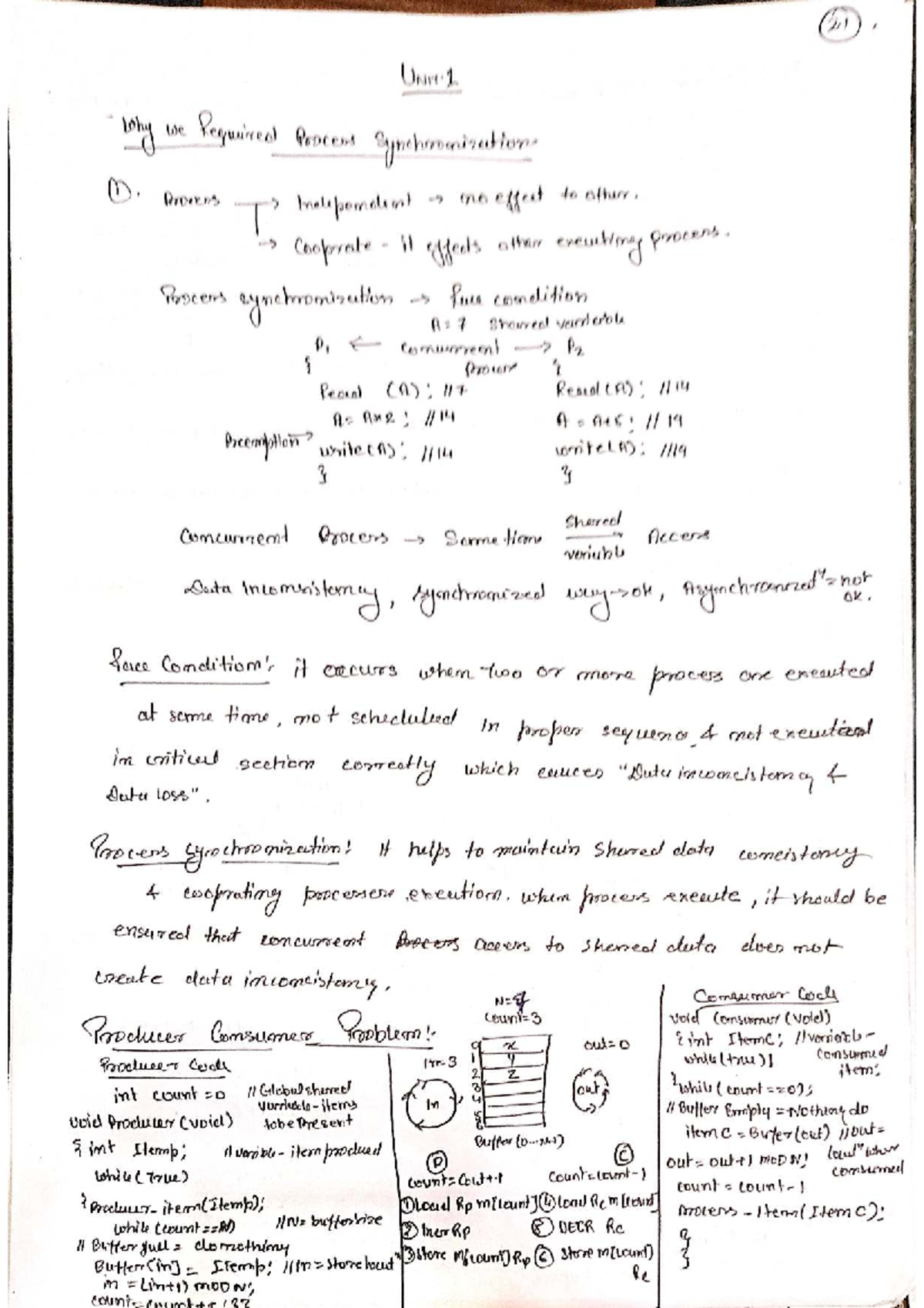 OS UNIT 2 - Process Synchronization and Data Consistency Notes - Studocu