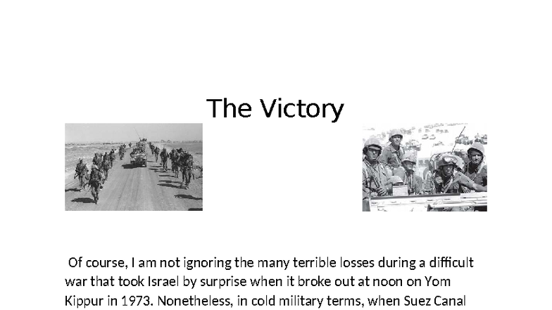 The Victory of the 1973 Yom Kippur War: A Military Analysis - Studocu