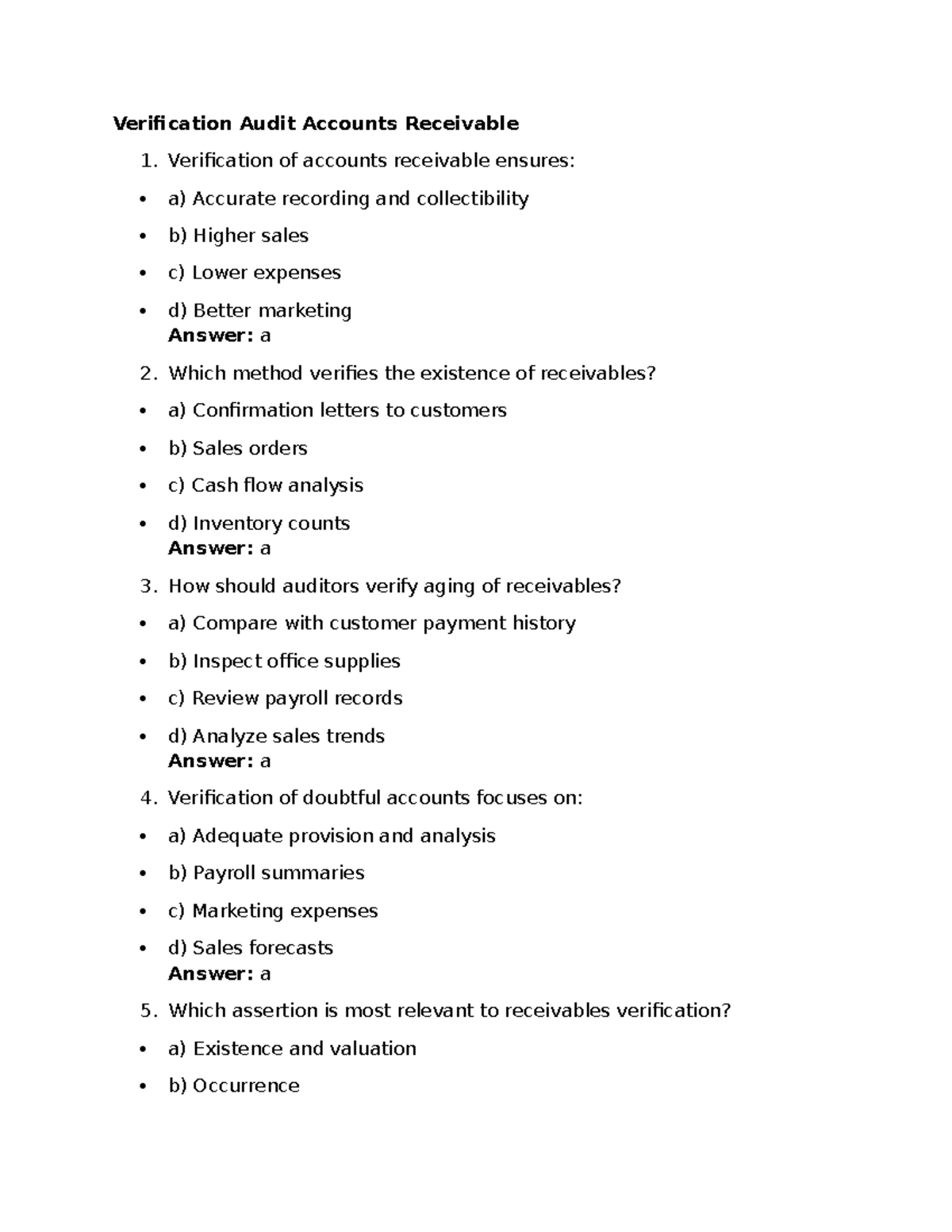 Verification Audit of Accounts Receivable: Key Procedures and ...