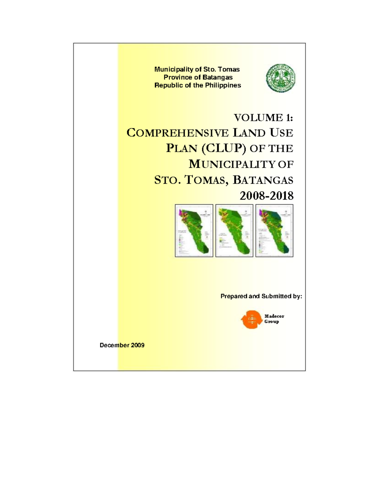 Comprehensive Land Use Plan (CLUP) of Sto. Tomas, Batangas - Volume 1 ...