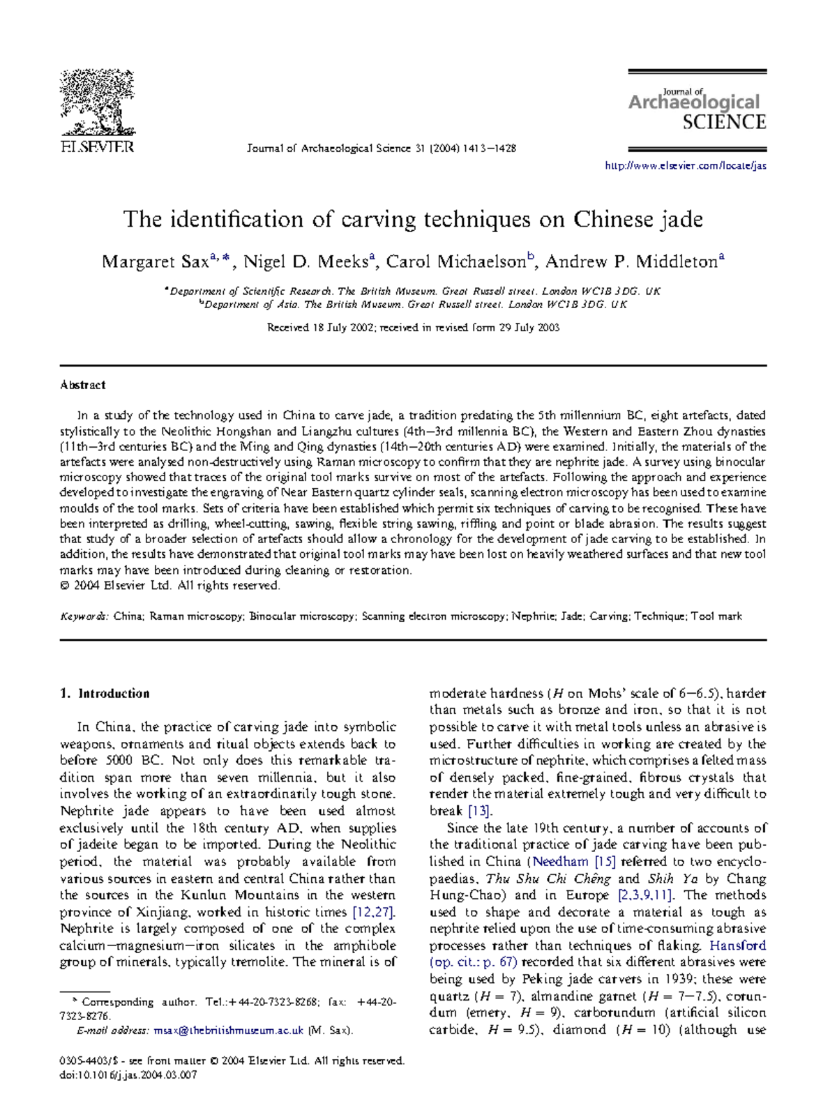 Lecture Notes on Carving Techniques of Chinese Jade (ARCH 101) - Studocu