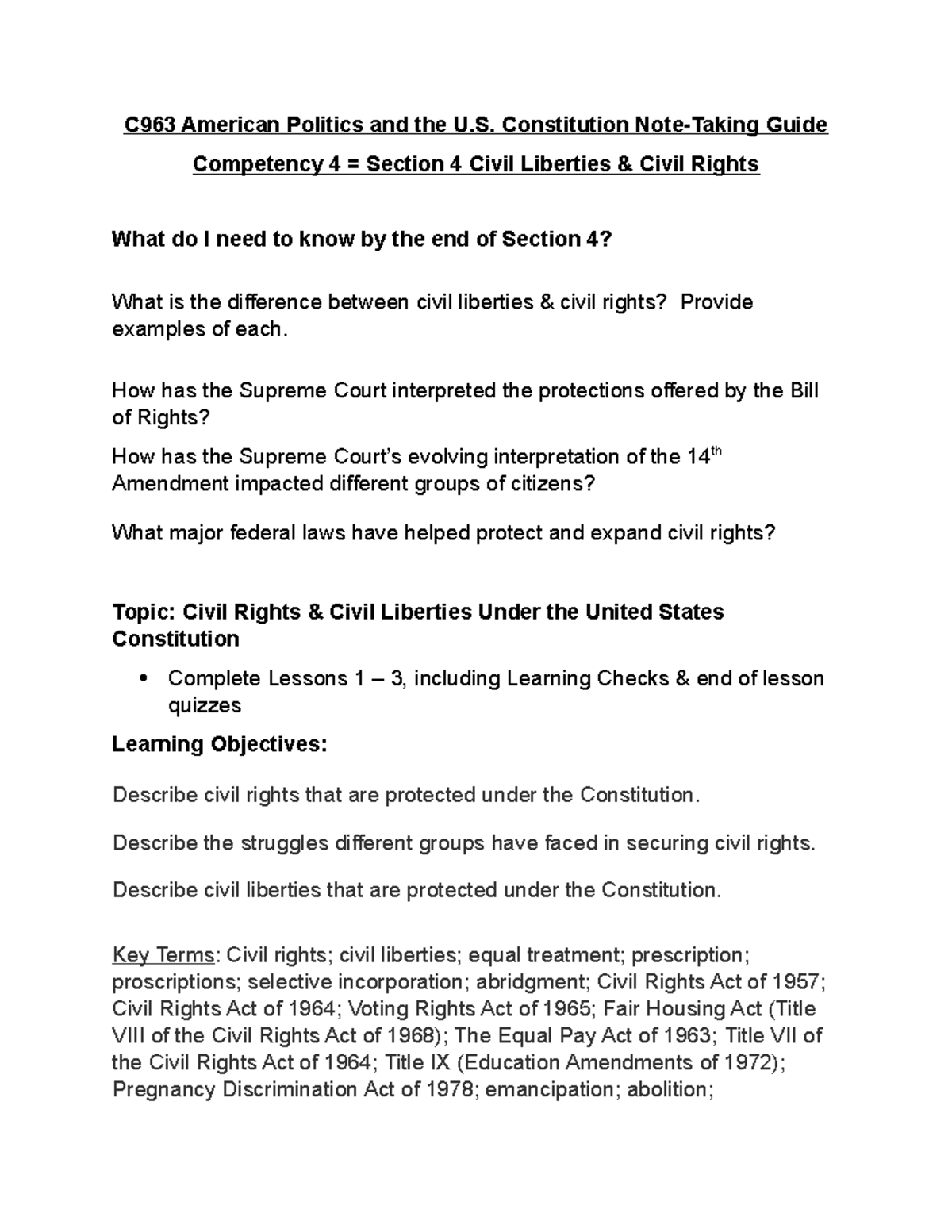 C963 Section 4 Note Taking Guide - C963 American Politics and the U ...