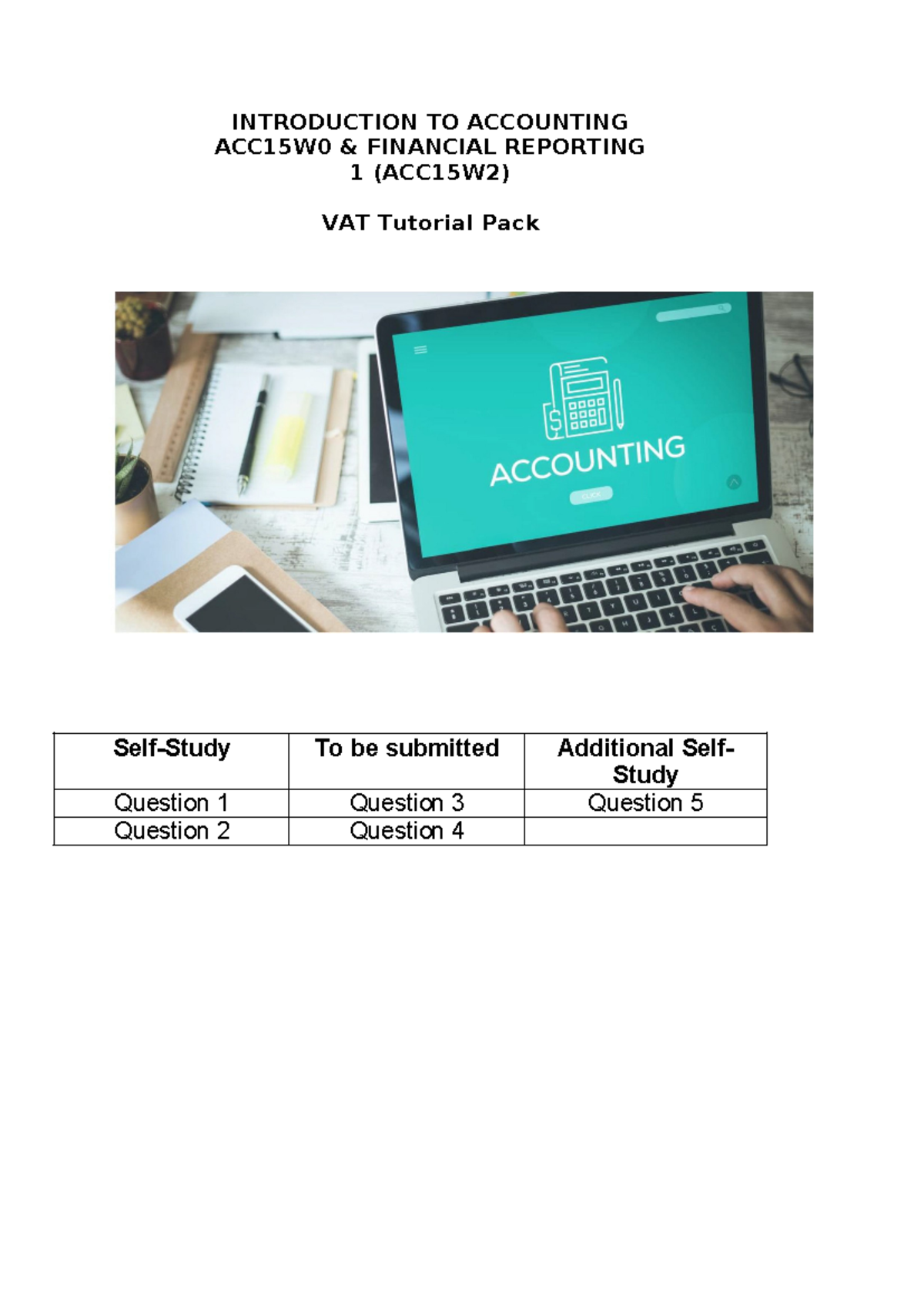 VAT Tutorial Pack for ACC15W0: Understanding VAT Output, Input ...