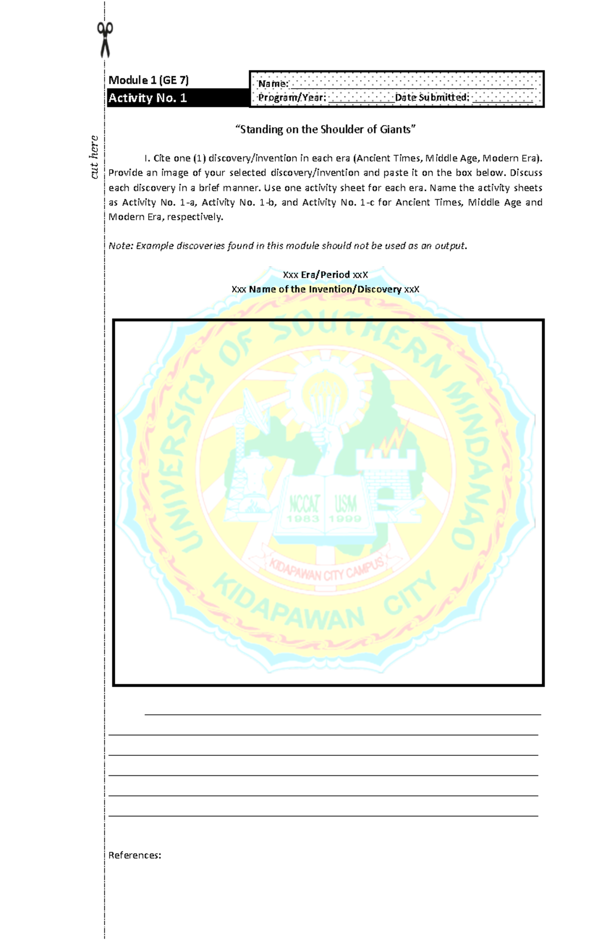 ACT-1: Historical Discoveries Across Eras Activity Sheet - Studocu