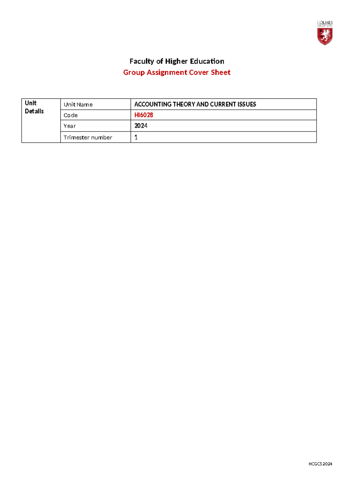 HI6028 - Group Assignment on Accounting Theory & Current Issues - Studocu