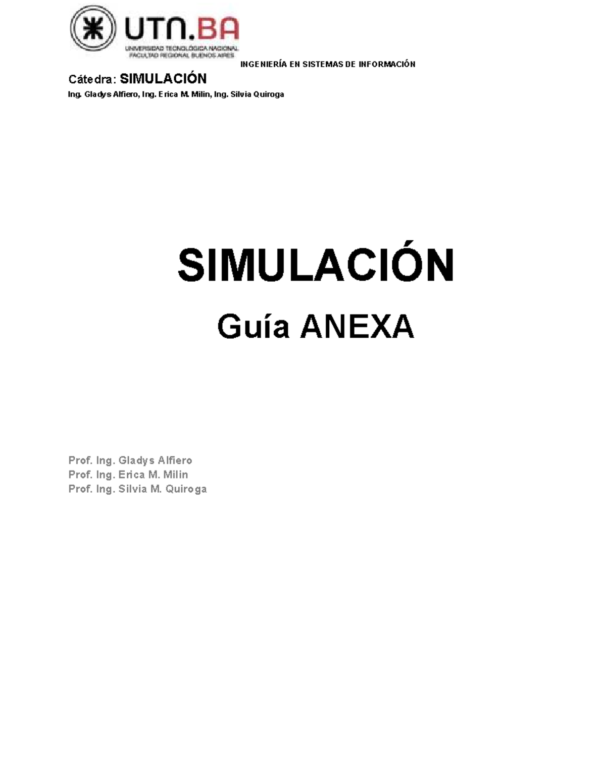 Guía Anexa 2023 - Simulación en Ingeniería en Sistemas de Información (FDPS) - Studocu