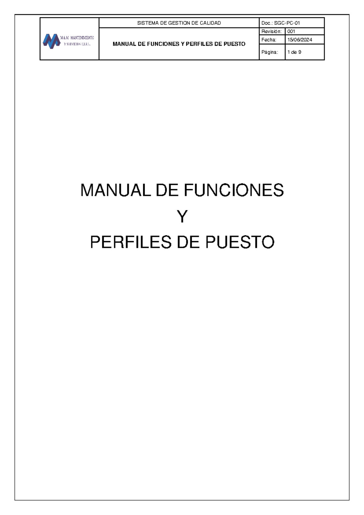 44. Manual de Perfiles de Puesto M&Ma - MANUAL DE FUNCIONES Y PERFILES ...