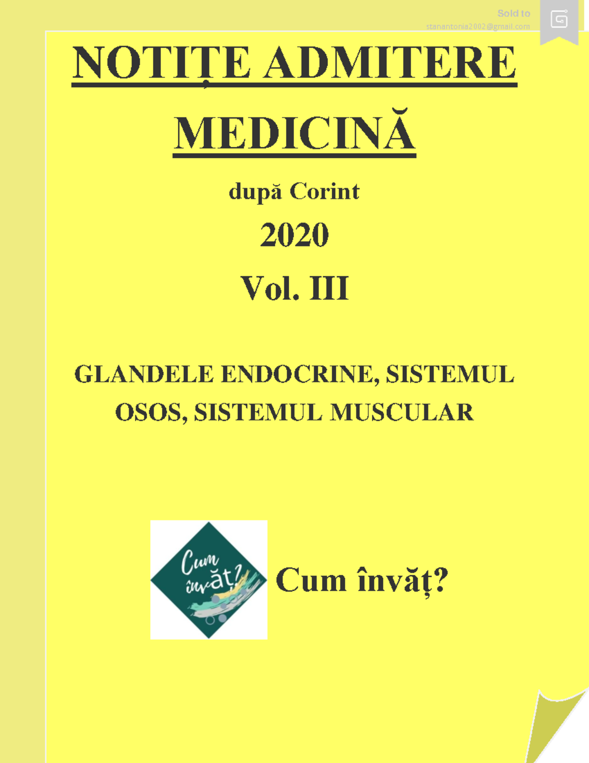 Notițe biologie admitere medicină 2020 Vol. III - Glande endocrine - Studocu