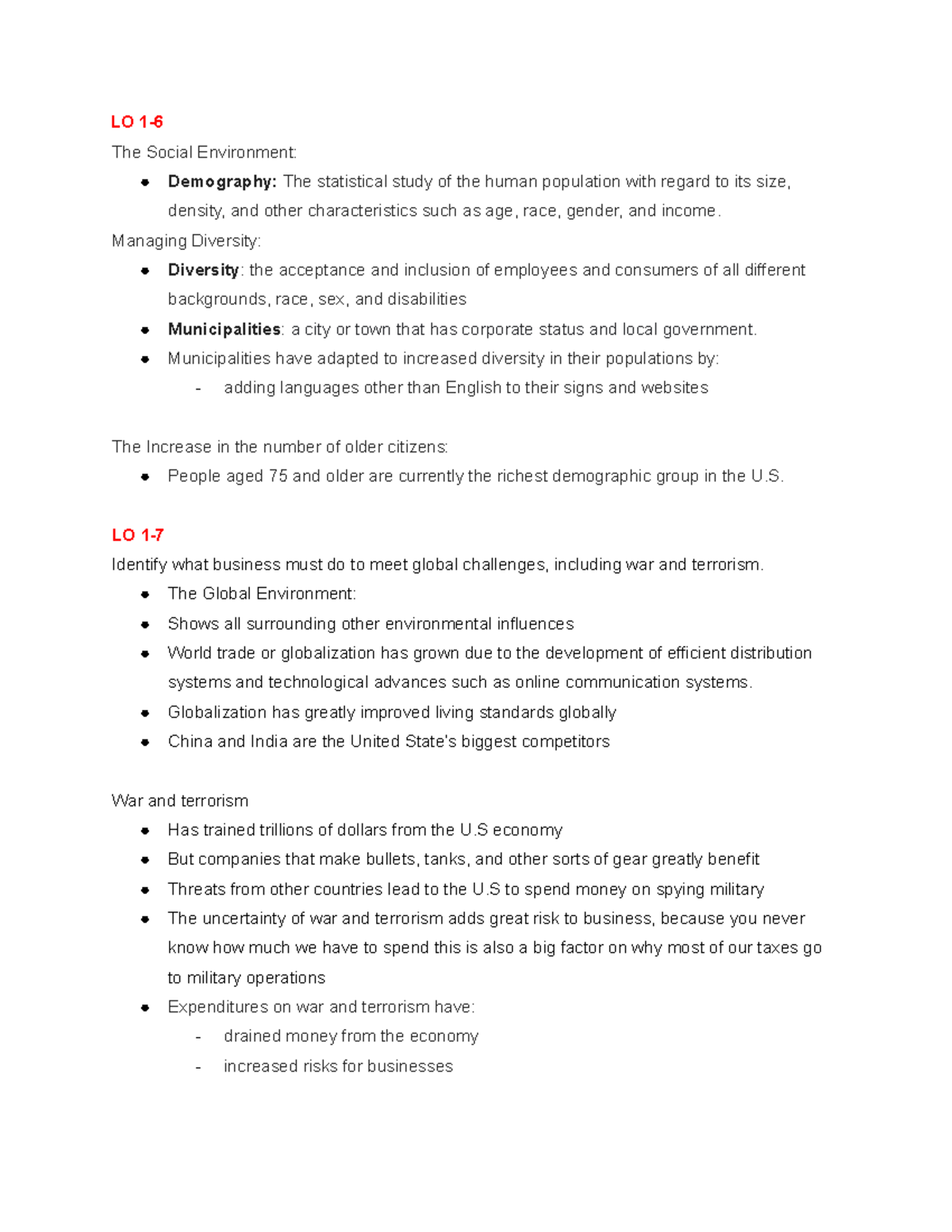 LO 1- 6 -8 review from McGraw textbook - LO 1- The Social Environment ...