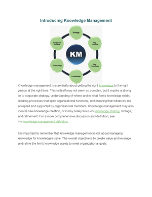 DLIS LIS 227 Course Outline - LIS 227: INTRODUCTION TO KNOWLEDGE MANAGEMENT FACULTY OF ...