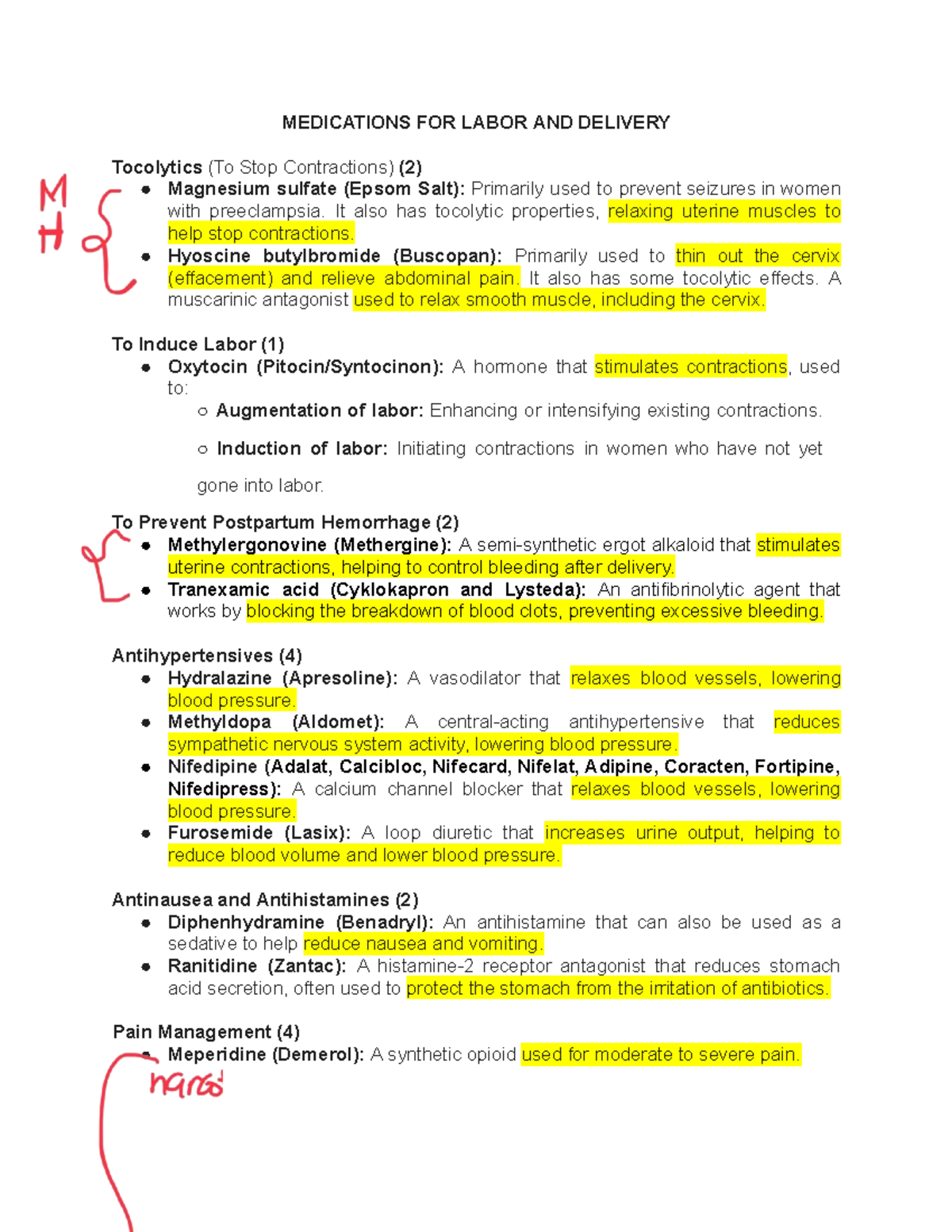 Medications for Labor & Delivery: Overview & Uses (3) - Studocu