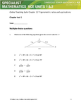 Specialist Mathematics- Unit 1 - Grade: 11 - Victorian Certificate of ...