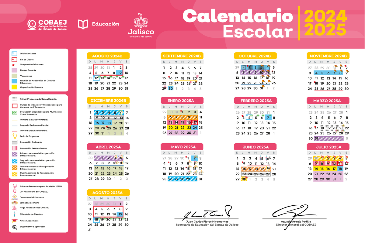 Calendario Escolar 2024-2025 COBAEJ Educación Jalisco - Studocu