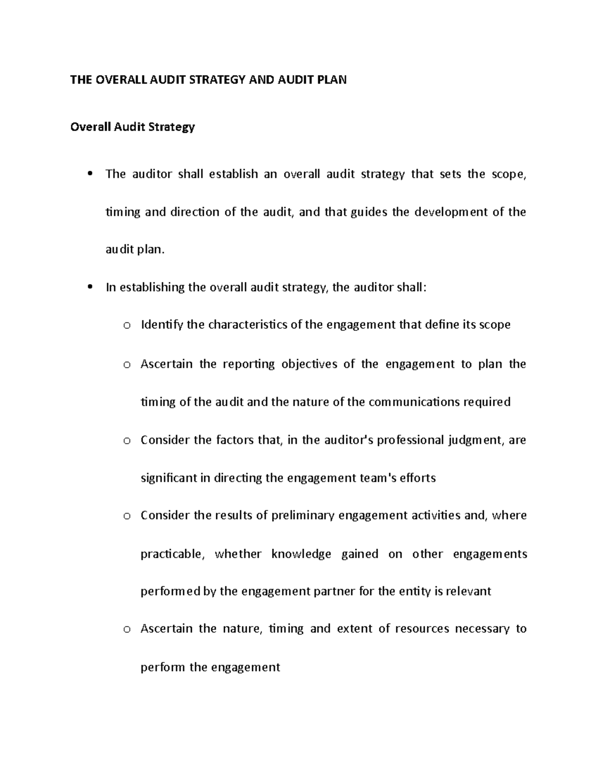 Overall Audit Strategy and Audit Plan: Key Insights and Guidelines ...