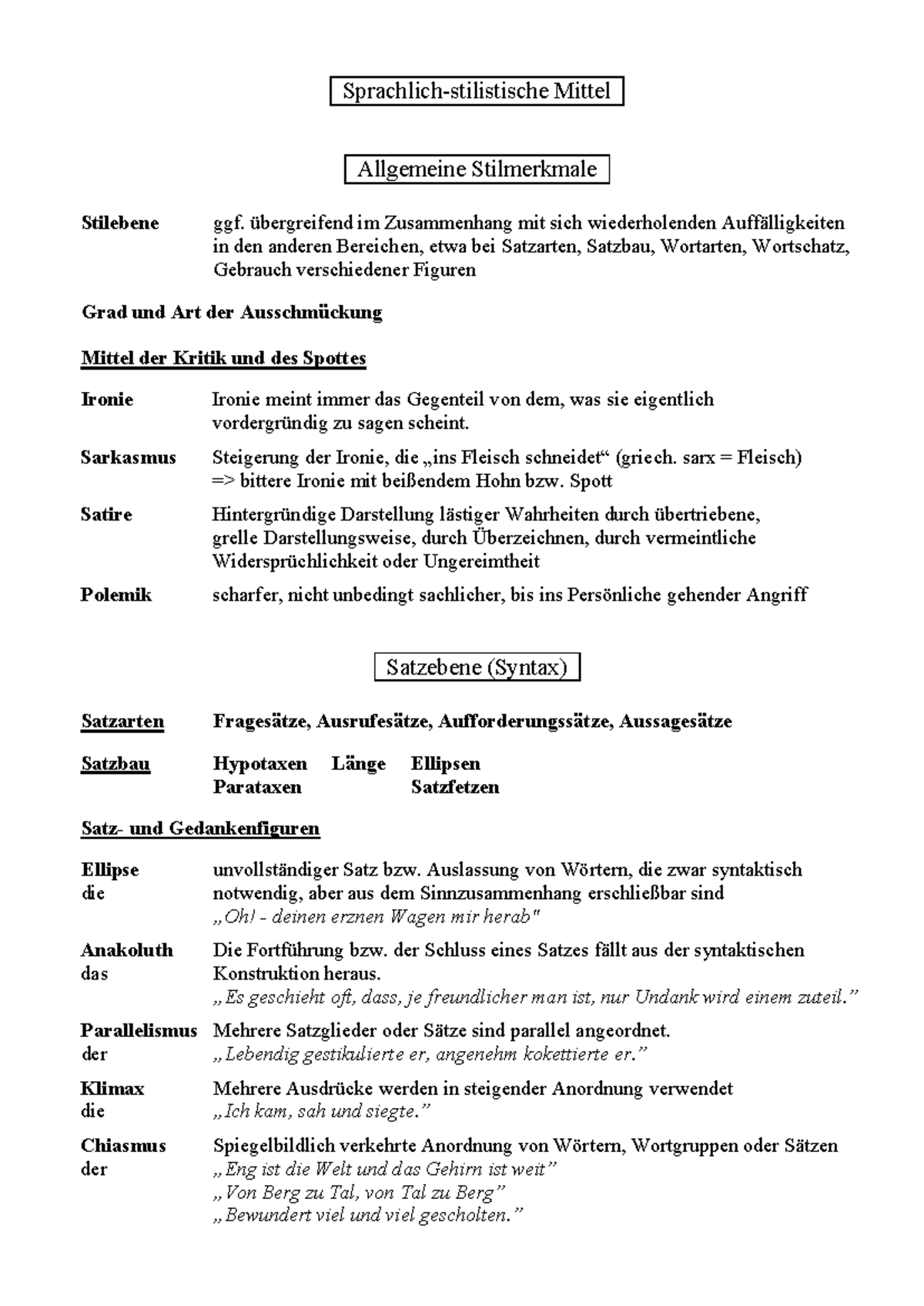 10-12 Sprachlich-stilistische Mittel - Allgemeine Stilmerkmale ...