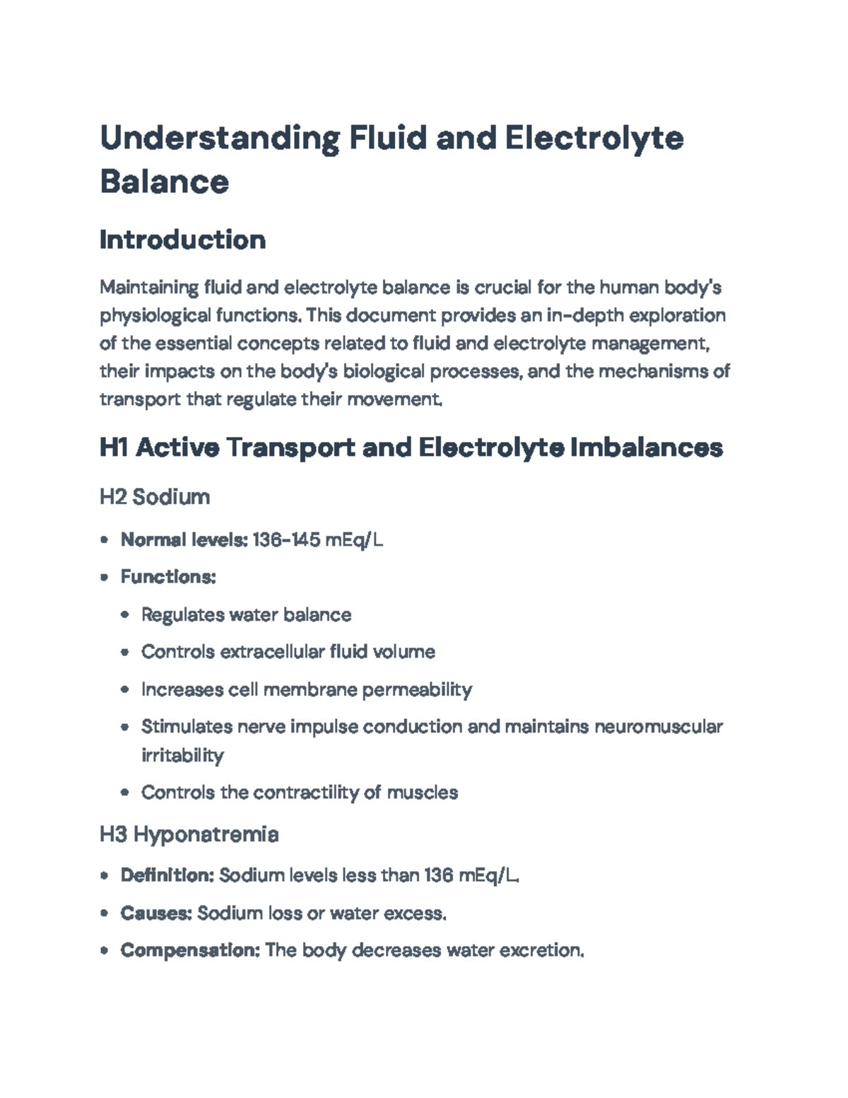 Fluid and Electrolyte Balance: Mechanisms & Clinical Implications ...