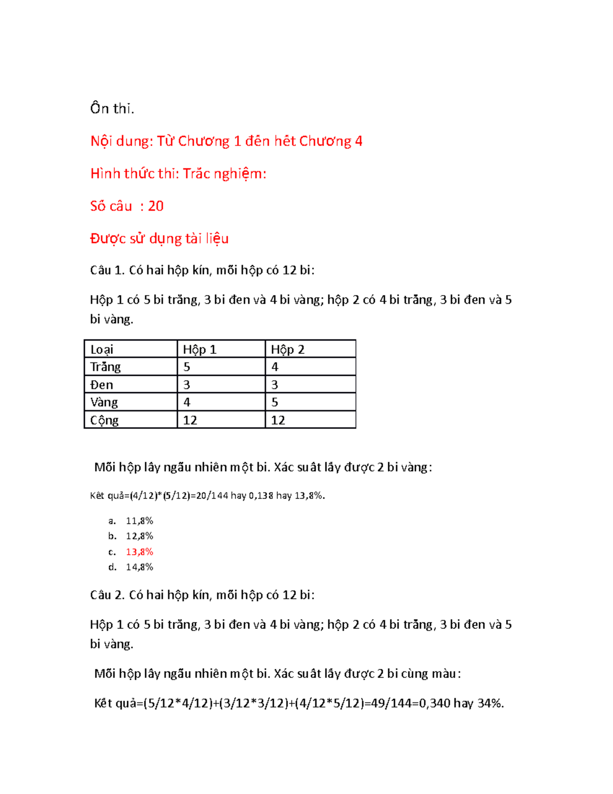 Nội dung ôn thi giữa học kỳ - Ôn thi. N i dung: T Ch ng 1 đếến hếết Ch ng 4ộ ừ ươ ươ Hình th c ...