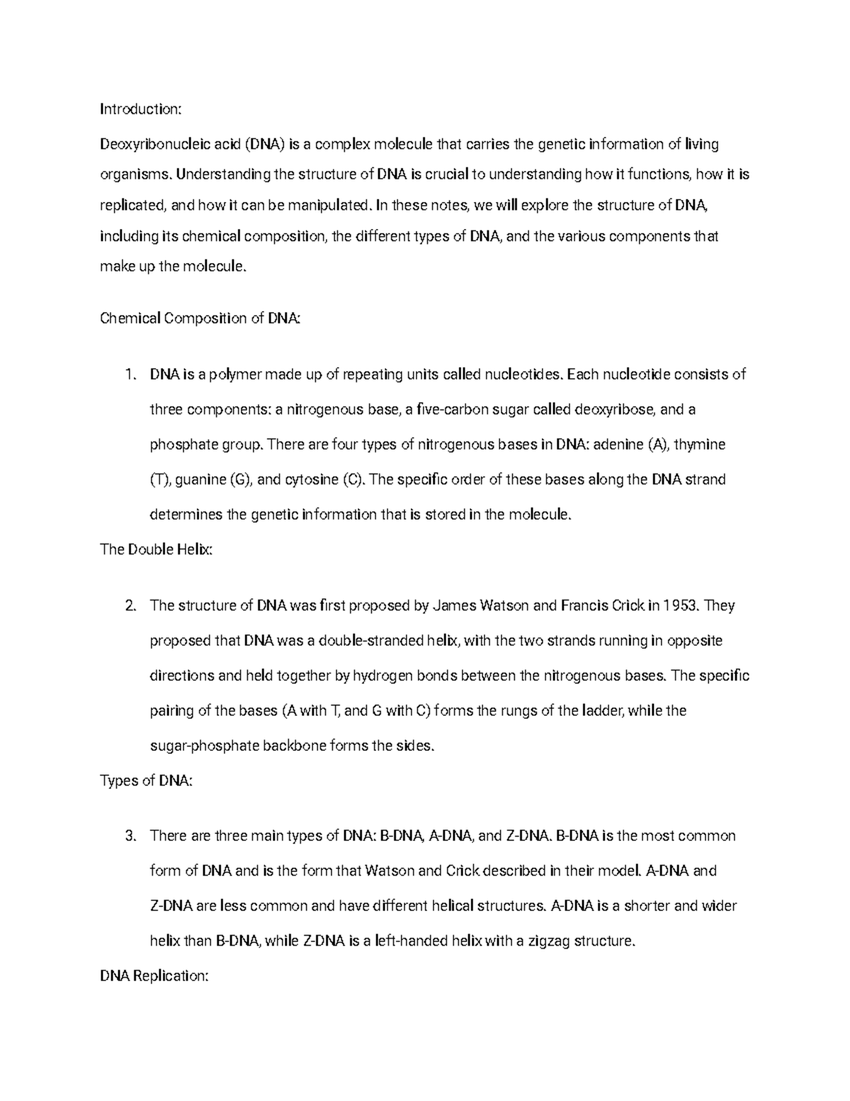 DNA Structure and Function: Exploring Genetic Mechanisms and ...