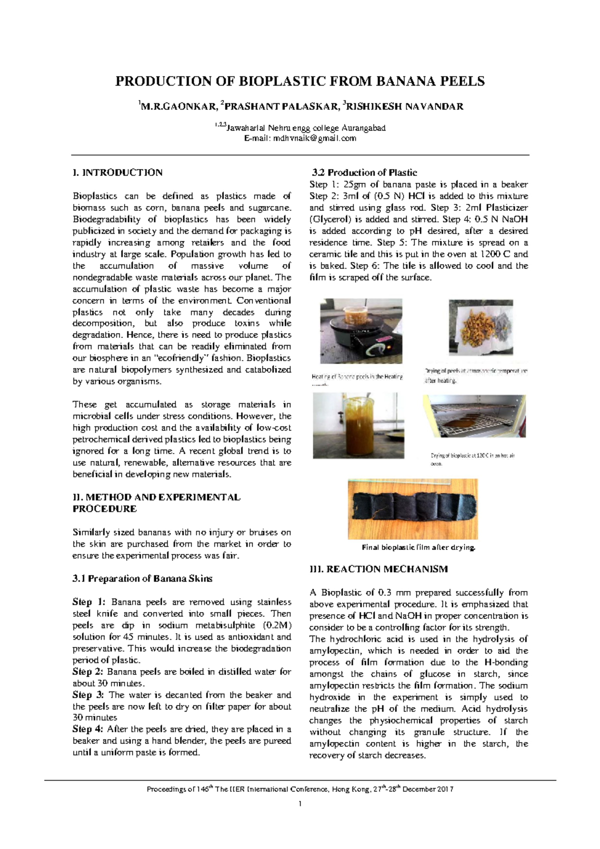 Bioplastic Production from Banana Peels: Experimental Insights and ...