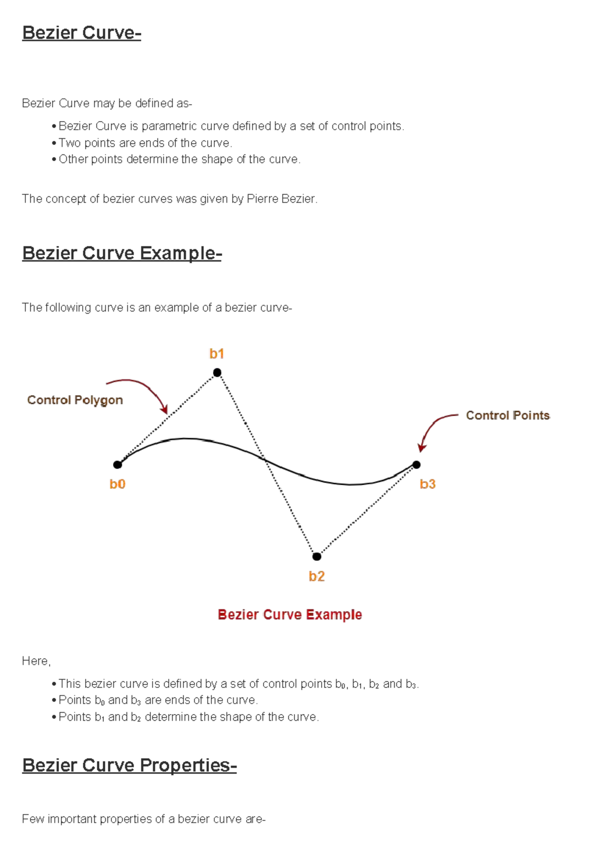 Bezier Curves: Definition, Properties, and Applications in CG - Studocu