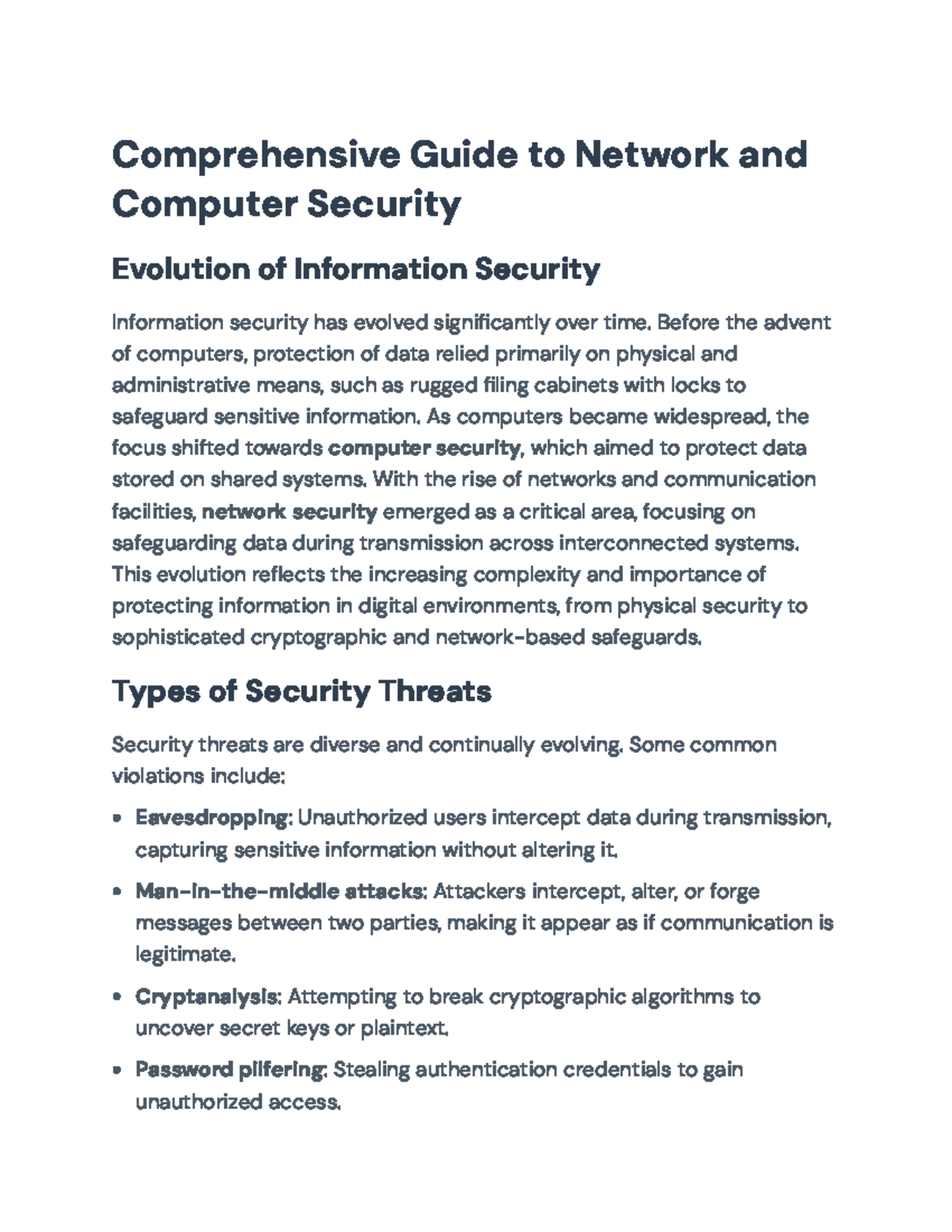 Comprehensive Overview of Network and Computer Security Principles ...