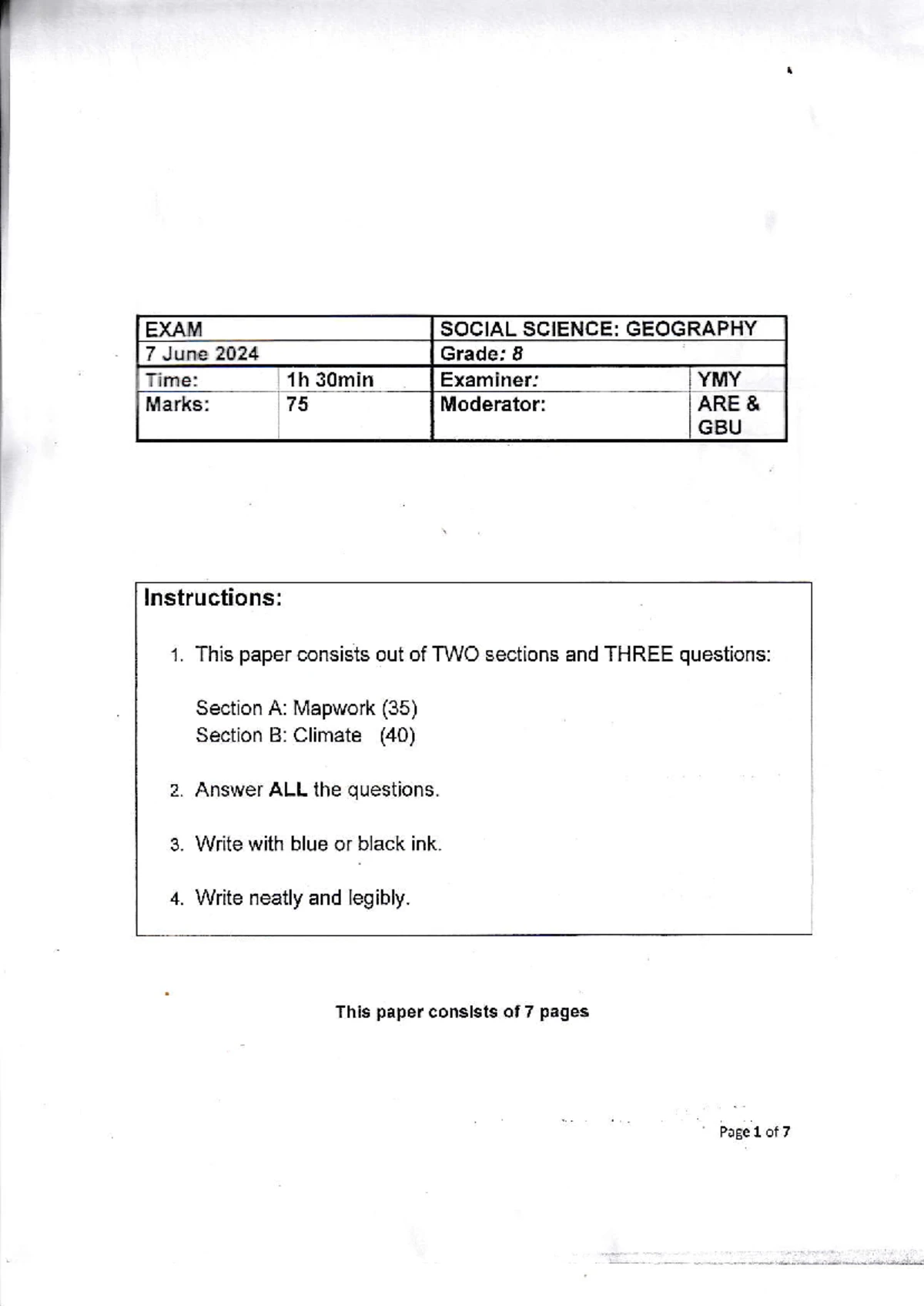 Technology Grade 8 - November Exam Practice Paper (2024) - Studocu