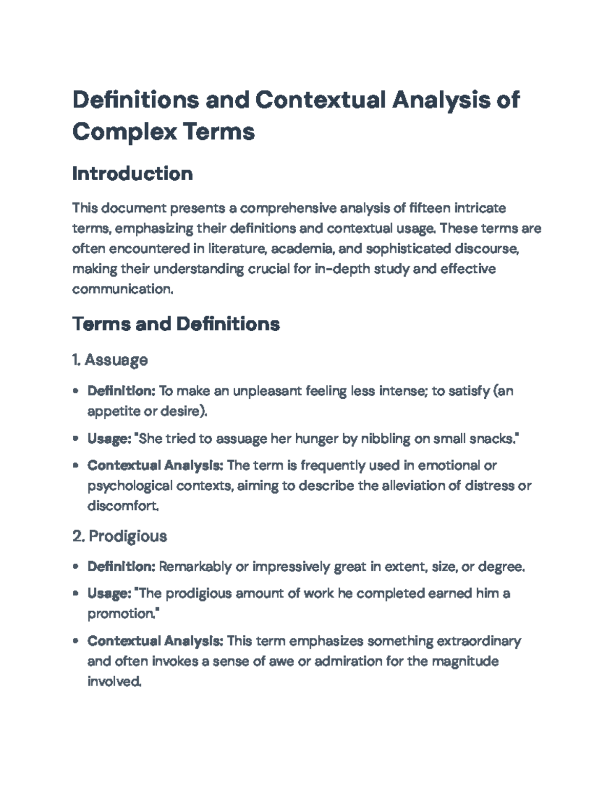 Definitions and Contextual Analysis of Complex Terms: A Study Guide ...