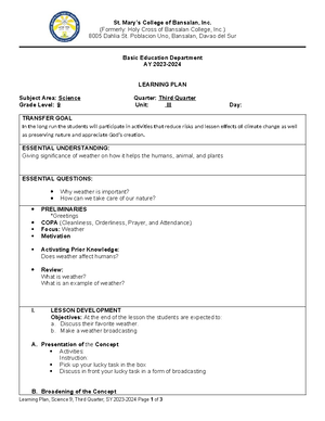 Informative essay lesson plan - Lesson Plan in English 10 By ...