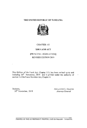 LAND Tribunal Regulations - Land Disputes Courts (The District land and ...