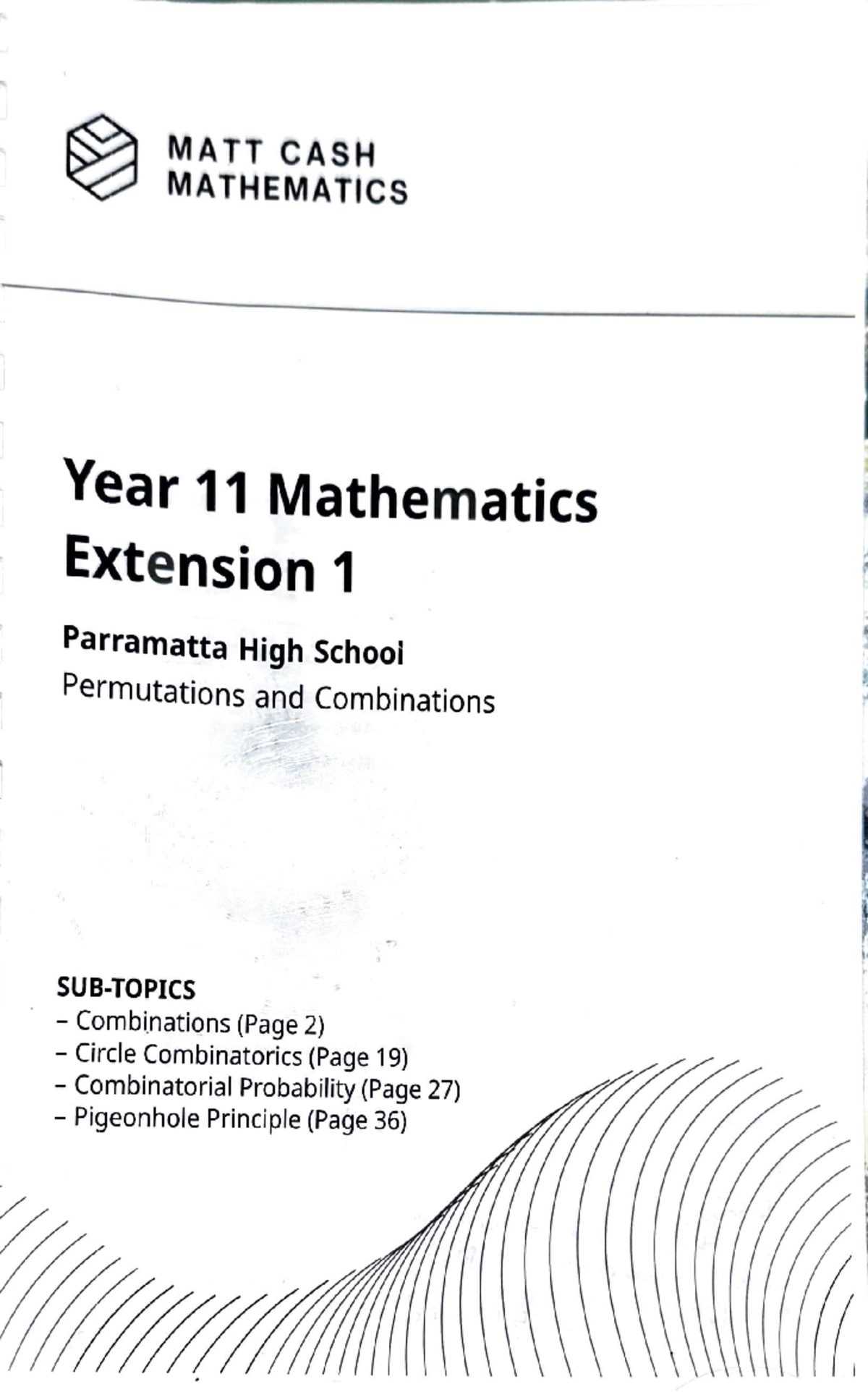 Permutations and Combinations: Year 11 MATHS Extension 1 Study Guide ...
