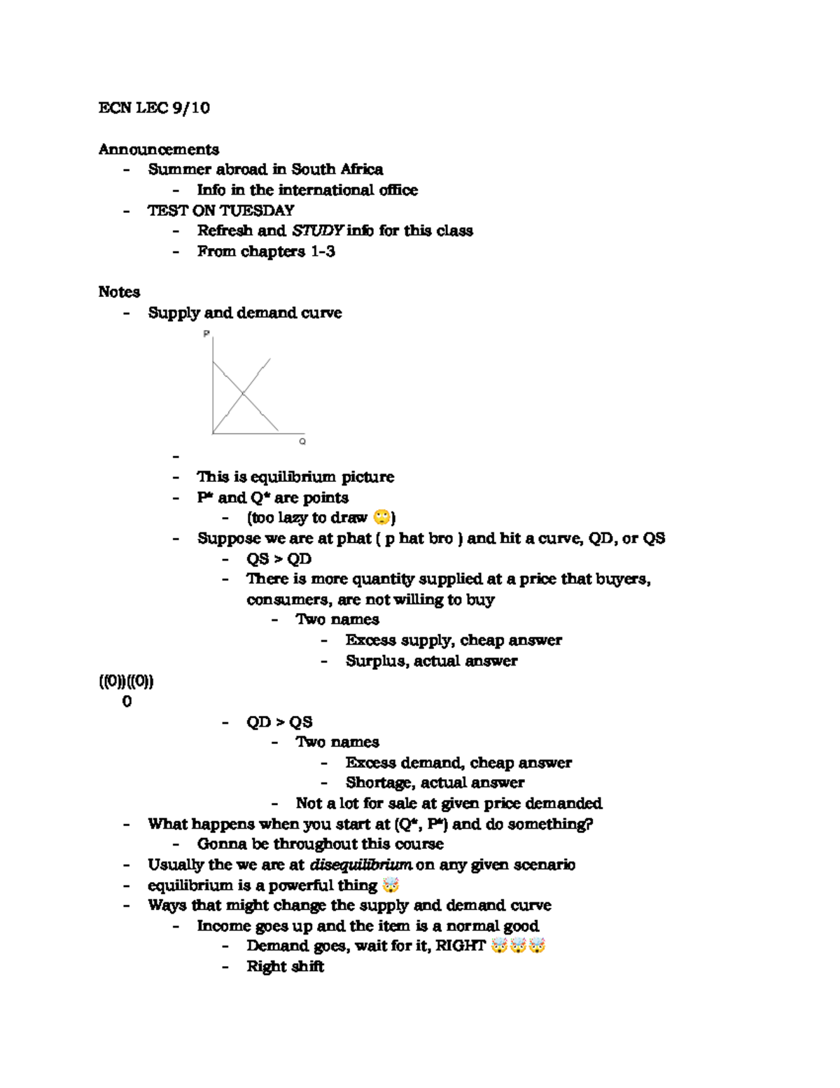 ECN LEC 9/10: Overview of Supply, Demand, and Elasticity Concepts - Studocu