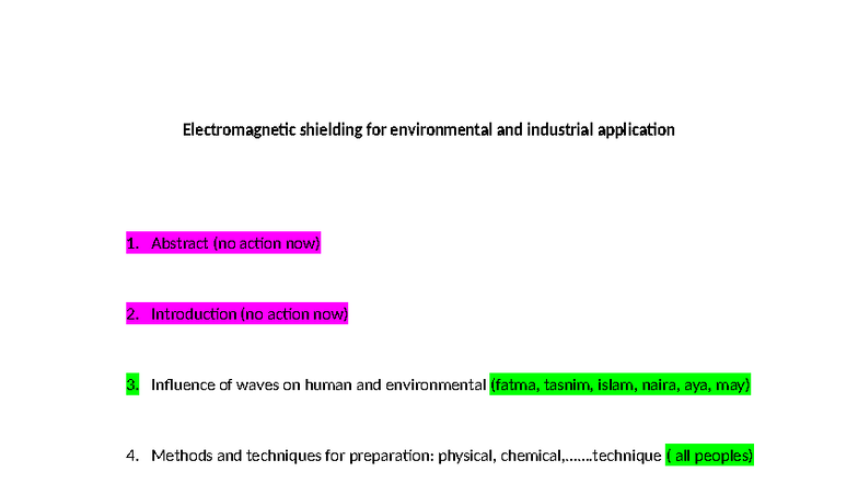 Table of Content Shielding - Electromagnetic shielding for ...