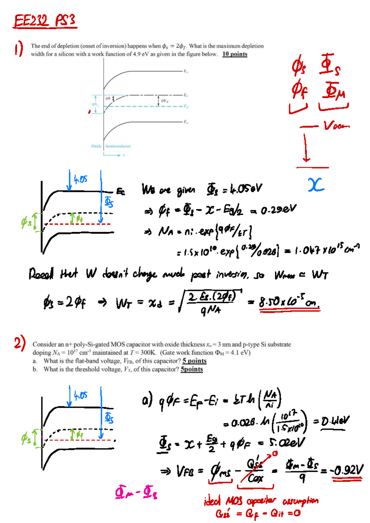 EE2323 PS3 - Lecture Notes on MOS Capacitor and BJT Analysis - Studocu