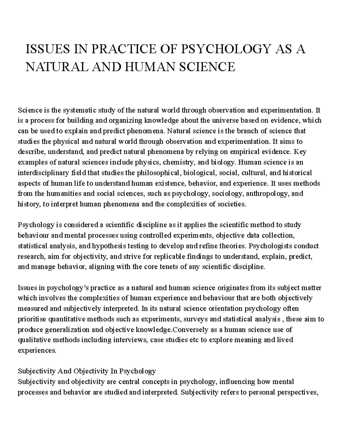 PSY 101: Systems and Theories of Psychology Assignment - Studocu