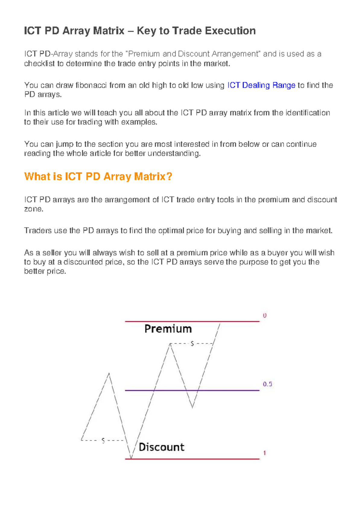 ICT PD Array Matrix: Key to Trade Execution Guide - Studocu