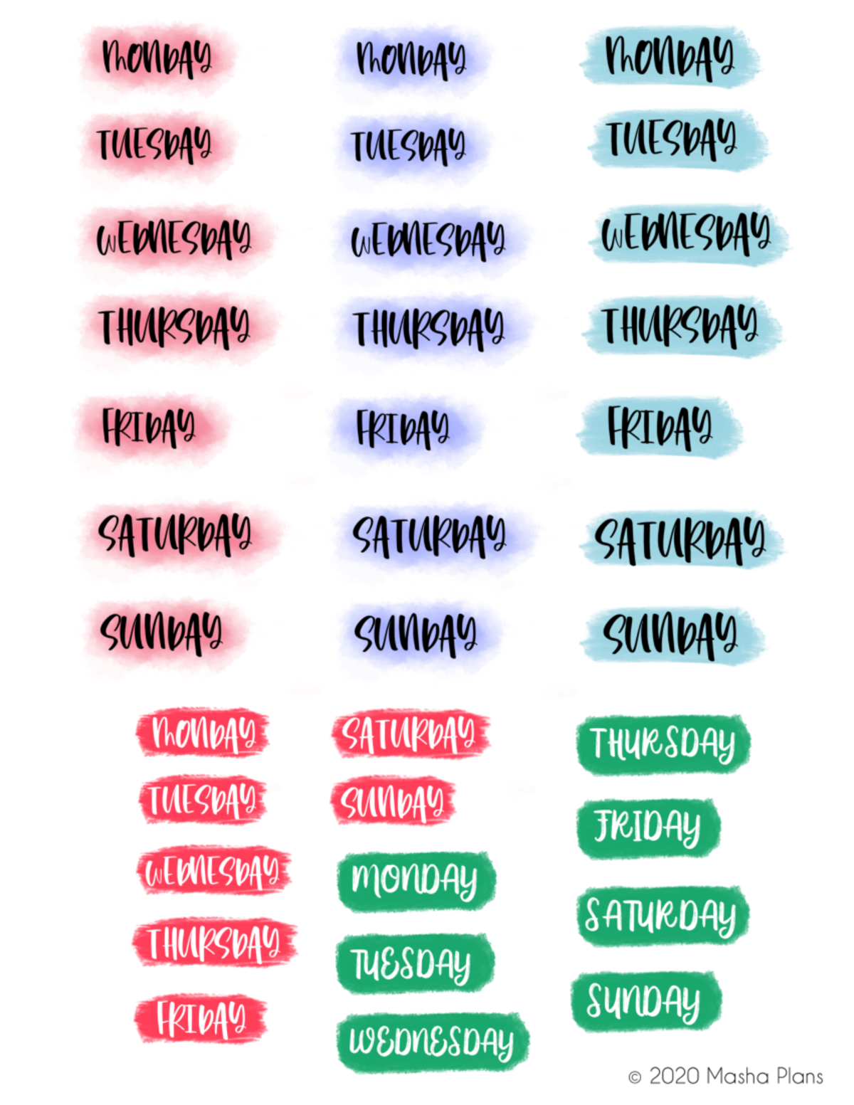 Daily-Headers - diseños personalizados - MONDAY MONDAY MONDAY TUESBAY ...