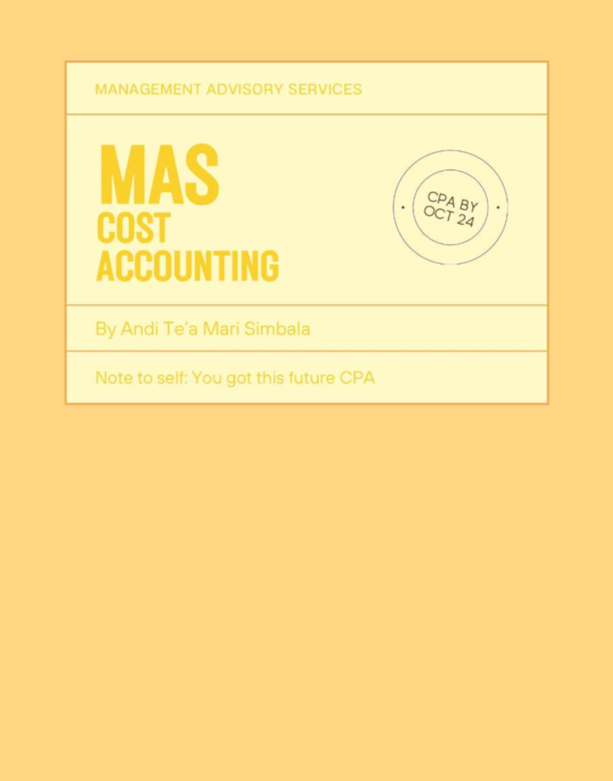 COST 101: Comprehensive Cost Accounting Review Guide - Studocu
